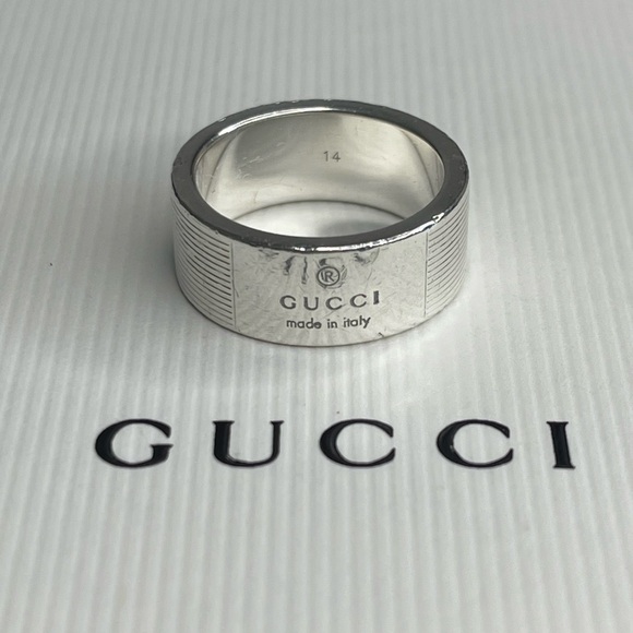 Gucci | Jewelry | Gucci Logo Silver 925 Ring Sz53 | Poshmark